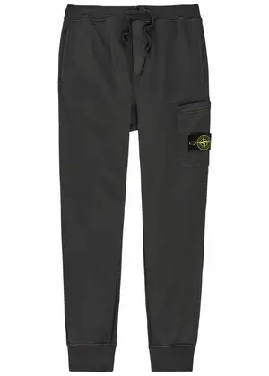 Stone Island Logo Tapered-leg Cotton Sweatpants