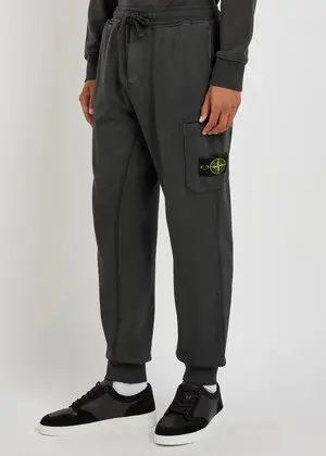 Stone Island Logo Tapered-leg Cotton Sweatpants