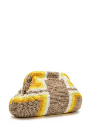 AMONG EQUALS Patterned Wool-blend Clutch