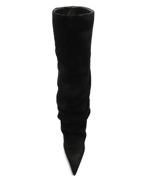 Schutz Mikki Up Cloak Suede Knee High Boots - Black