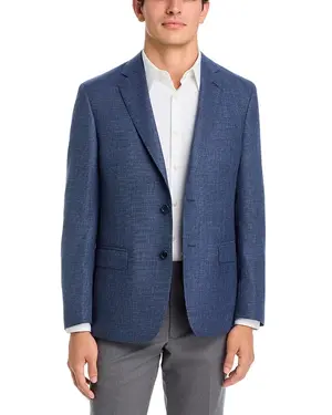 BLOOMINGDALE'S Classic Melange Hopsack Solid Wool Jacket