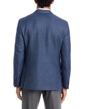 Bloomingdale'S Classic Melange Hopsack Solid Wool Jacket - Blue