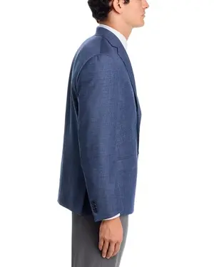 Bloomingdale'S Classic Melange Hopsack Solid Wool Jacket - Blue