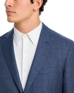 Bloomingdale'S Classic Melange Hopsack Solid Wool Jacket - Blue