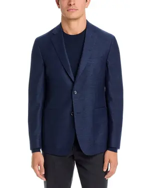 Bloomingdale'S Textured Weave Wool Blend Extra Soft Jacket - Navy
