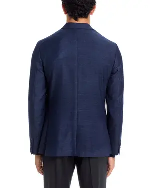 Bloomingdale'S Textured Weave Wool Blend Extra Soft Jacket - Navy