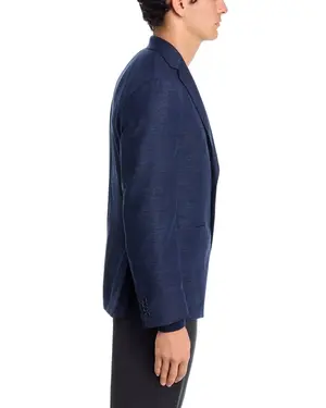 Bloomingdale'S Textured Weave Wool Blend Extra Soft Jacket - Navy