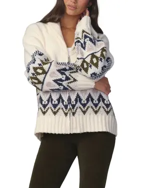 Joe's Jeans The Inga Fair Isle Zip Front Cardigan