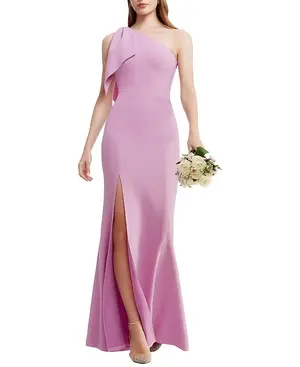 Dress The Population Dress The Population Georgina One Shoulder Bow Ruffle Gown Lavender