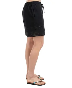 ELLE COLLECTION Lace Inset Short - Black