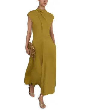 REISS The Alma Gathered Midi Dress