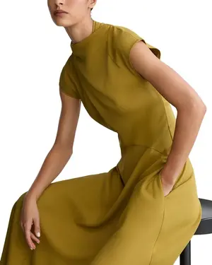 REISS The Alma Gathered Midi Dress