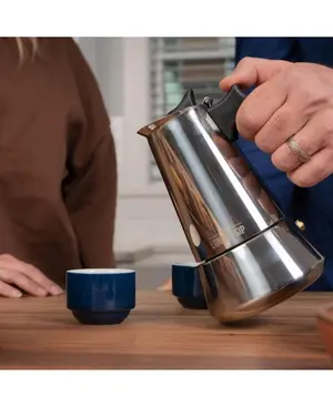 THE LONDON SIP Stainless Steel Espresso Maker, 6 Cup