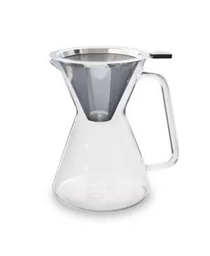 THE LONDON SIP Glass Pour Over Carafe, 600 Ml - Silver