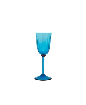 La DoubleJ Wine Rainbow Glasses, Set Of 2, 9.25 X 3.35 - Turquoise