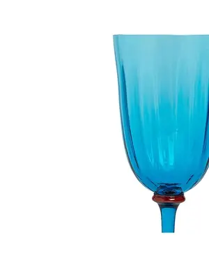 La DoubleJ Wine Rainbow Glasses, Set Of 2, 9.25 X 3.35 - Turquoise