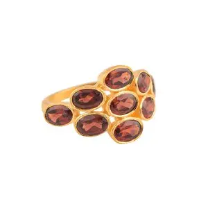 OPIUM JEWELS Night Star Cocktail Ring Garnets