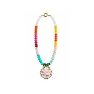 JUNIE Gabi Necklace - White/yellow