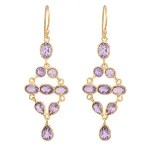 OPIUM JEWELS Tara Amethyst Earrings - Purple