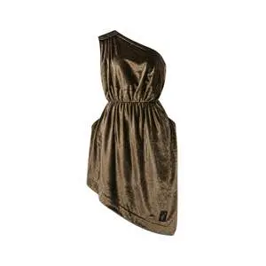 STUART TREVOR Cotton Velvet Pirate Dress - Brown