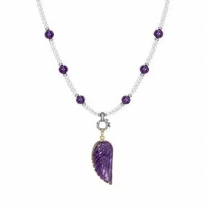 ORMIRO Ormiro Lilith Amethyst Wing Necklace Purple