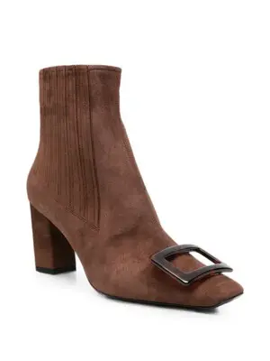 ROGER VIVIER Belle Vivier Suede Leather Boots - Brown