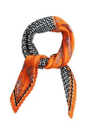 WILD COSMOS Zoey Plissé Petit Scarf - Orange