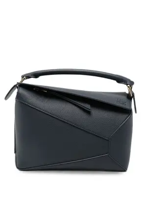 Loewe Puzzle Edge Small Leather Handbag - Blue