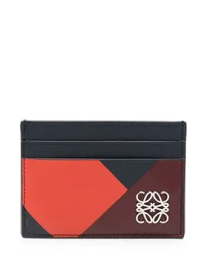 Loewe Anagram Leather Card Case - Blue