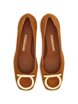 FERRAGAMO Suede Leather Pumps - Brown