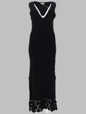 GANNI Sleeveless Ribbed Knit Midi Dress