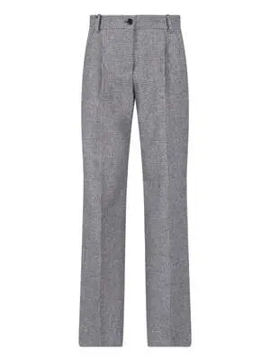 Dolce & Gabbana High-rise Plaid Wool-cashmere Trousers