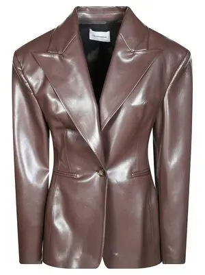 Andamane Structured-shoulder Blazer For - Marrone