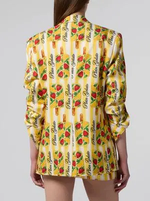 Philipp Plein Graphic Print Viscose Satin Blazer