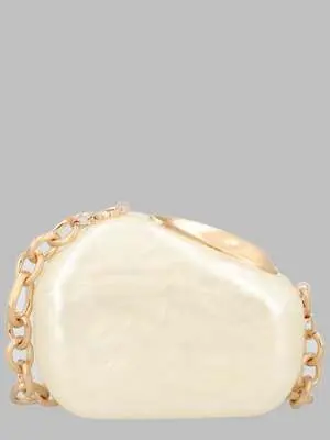 Cult Gaia Shell Clutch Bag With Chain Strap - Ivory