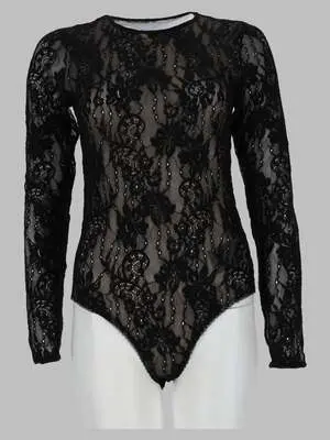Zimmermann Long Sleeve Lace Bodysuit - Black