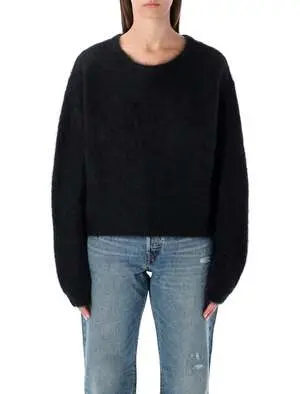 American Vintage Fuzzy Crewneck Sweater - Nero