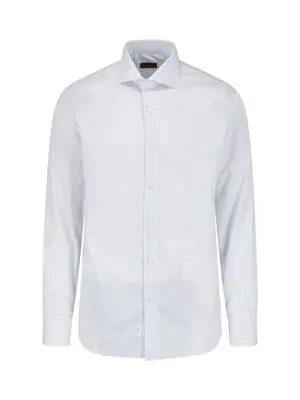 BARBA NAPOLI Striped Cotton Dress Shirt - White
