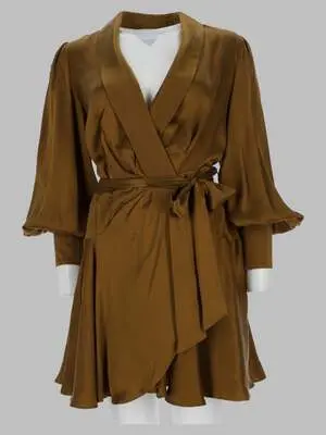 Zimmermann Silk Wrap Mini Dress