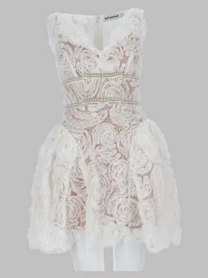 SELF-PORTRAIT Lace Appliqué Mini Dress