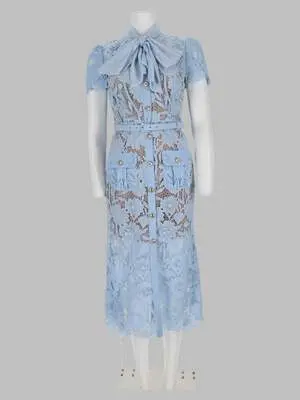 SELF-PORTRAIT Lace Button-front Midi Dress