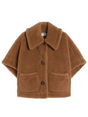 MAX MARA Max Mara Alpaca-Wool Teddy Cape Coat With Silk Base