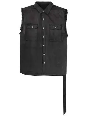 Rick Owens Sleeveless Button-up Shirt With Chest Pockets