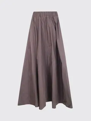 PAROSH High-waisted Flared Midi Skirt P.a.r.o.s.h. In Technical Fabric