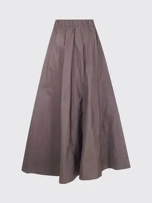 PAROSH High-waisted Flared Midi Skirt P.a.r.o.s.h. In Technical Fabric