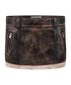 Miu Miu Leather Mini Skirt