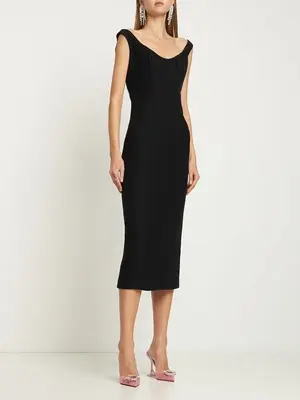 Roland Mouret Off-the-shoulder Midi Dress