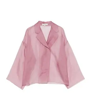 Antonelli Firenze Sheer Lapel Cropped Shirt