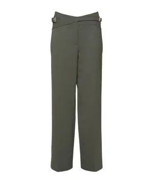 DION LEE Interlock Compact Wool Blend Wide Pants