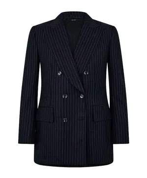 TOM FORD Pinstripe Double-breasted Blazer - Black
